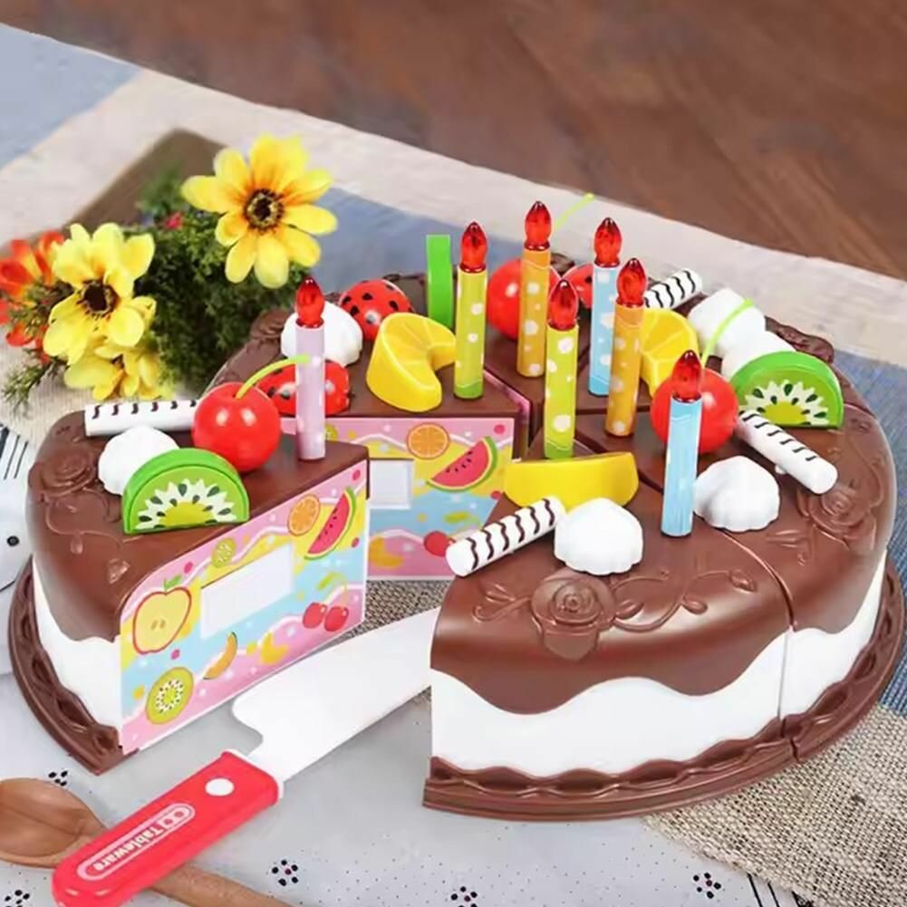 Игрушечный торт для сборки с подсветкой: реалистичный набор для детских праздников и ролевых игр