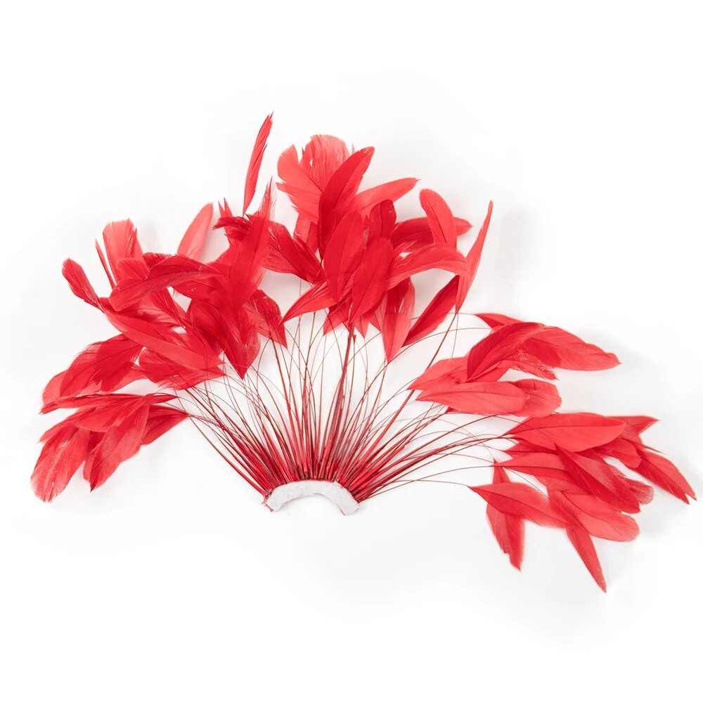 Красный гусиное перо с бахромой Красный, 2PCS, red