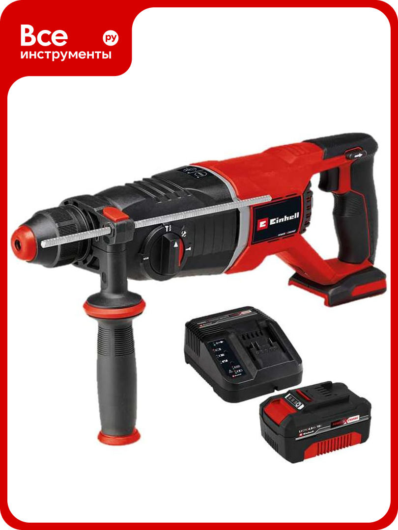 Аккумуляторный перфоратор Einhell PXC TP-HD 18/26 D Li BL + ЗУ + 1 акк 4.0 Ач 4514270SET4