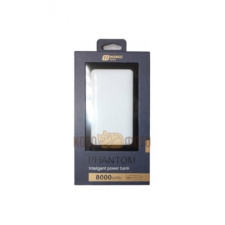 Внешний аккумулятор Mango MP-8000WT (8000mAh DC5V-2A) Pure white