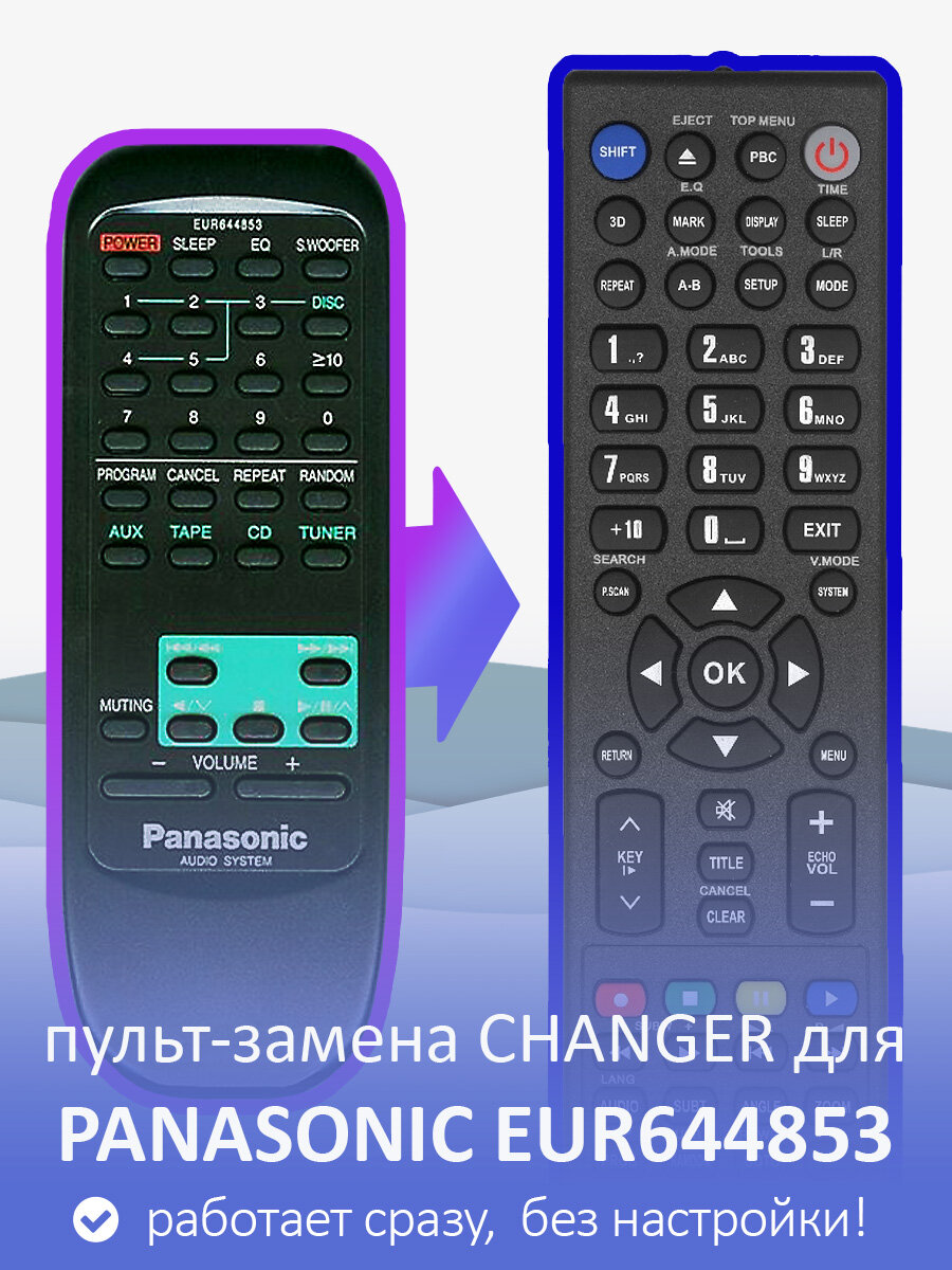 Пульт-замена для PANASONIC EUR644853