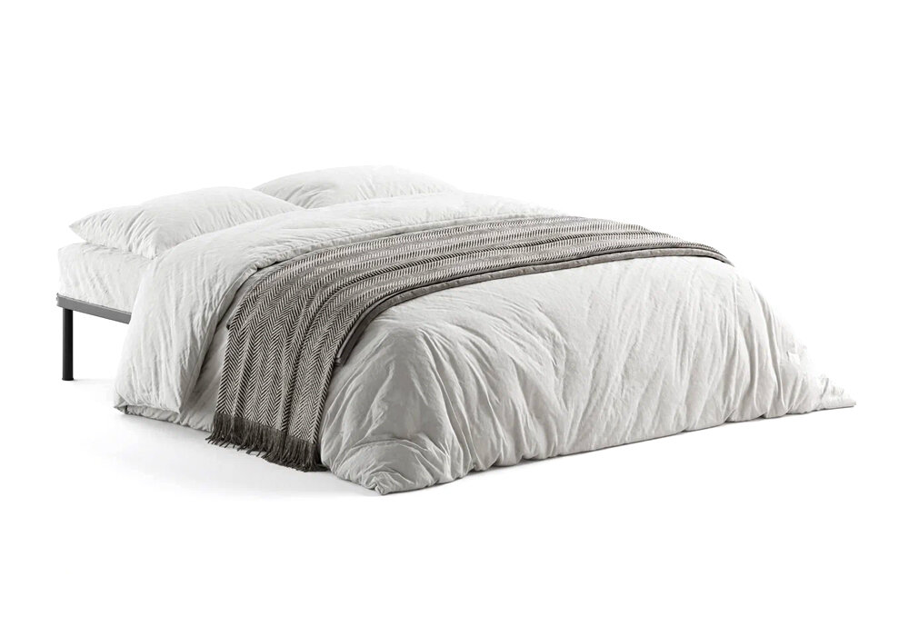 Кровать металлическая двуспальная Нонтон Мир, 160x200 см, ламели, черная