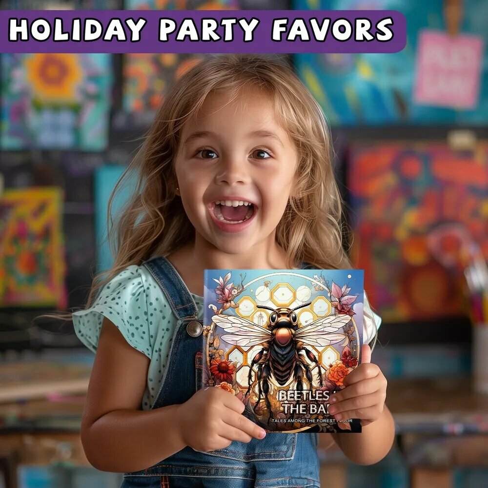 Книжка-раскраска на тему насекомых, детская книжка-раскраска, подходит для общения родителей с детьми и снятия стресса у взрослых, 20 см*20 см