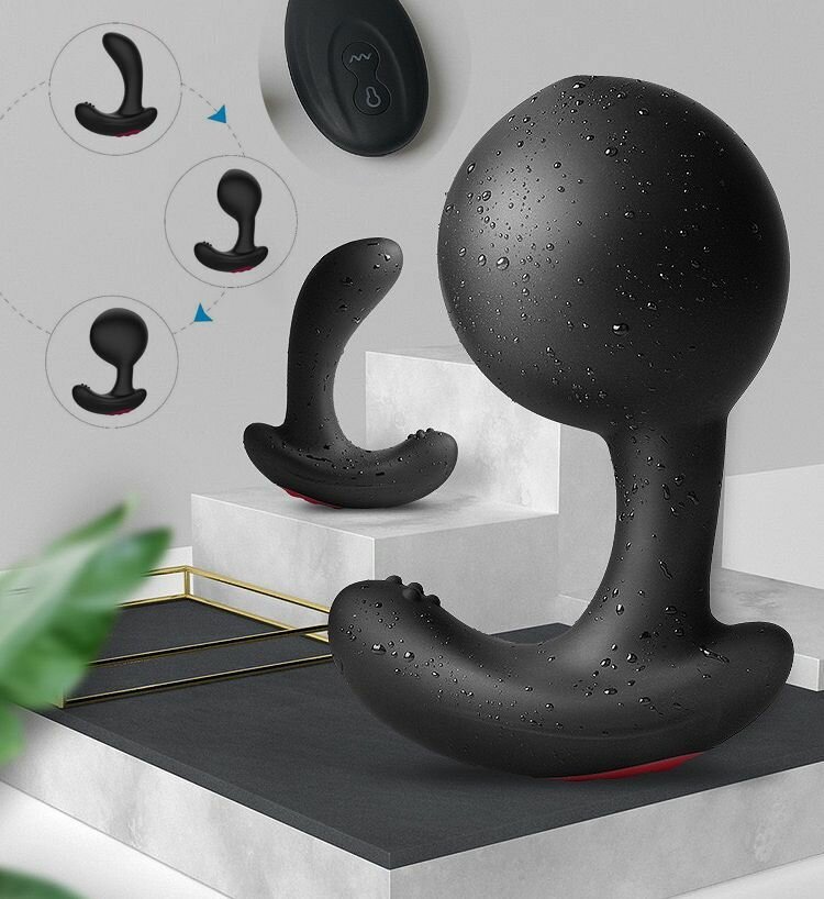 Анальный стимулятор простаты увеличивающийся расширяющийся с вибрацией