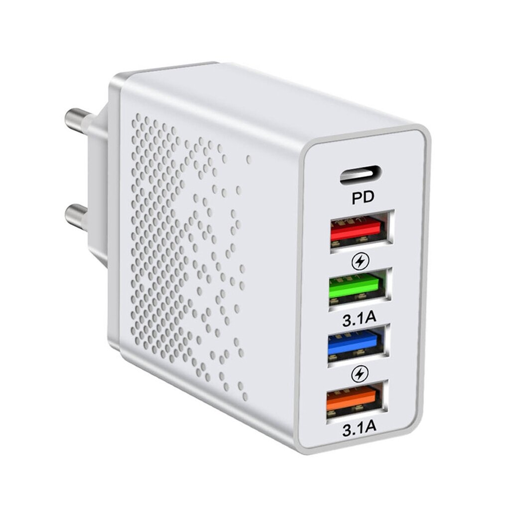 4-портовое USB-быстрое зарядное устройство 5 в 1 Адаптер питания для нескольких устройств PD48W 5V3A Портативное настенное зарядное устройство для путешествий