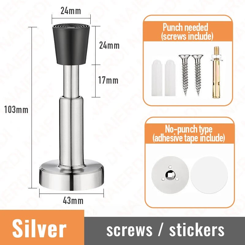 NAIERDI Бесшумный гидравлический дверной ограничитель из нержавеющей стали