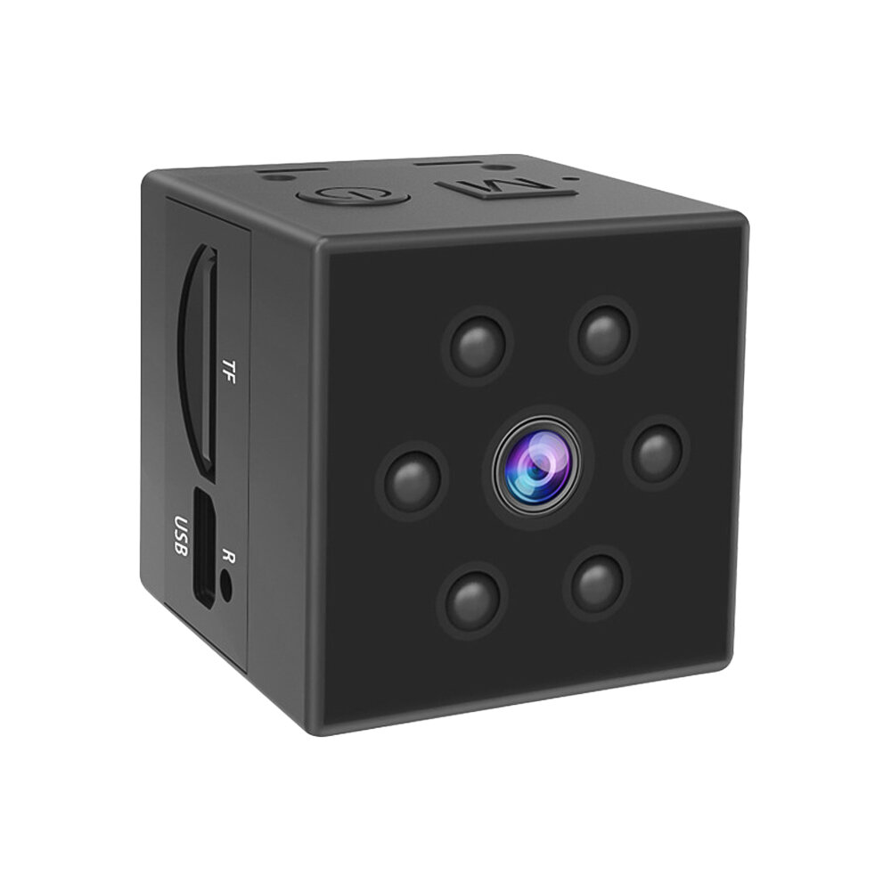 Камера Mini DV HD 1080P для автомобиля с слотом для TF-карты, инфракрасной ночной съемкой, датчиком движения, магнитным крепежом и аксессуарами для домашней безопасности, черный цвет, 1920*1080p, 30 fps, 1.3MP, 3.6mm, 6 инфракрасных светодиодов, 3-5