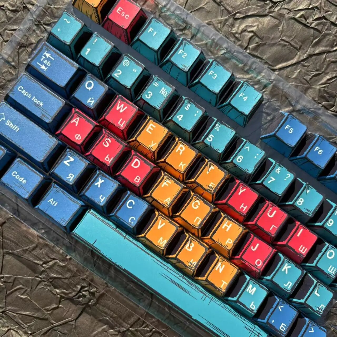 AEVYVKV 151 клавиш PBT комікс стиль для механической клавиатуры, Russian in box