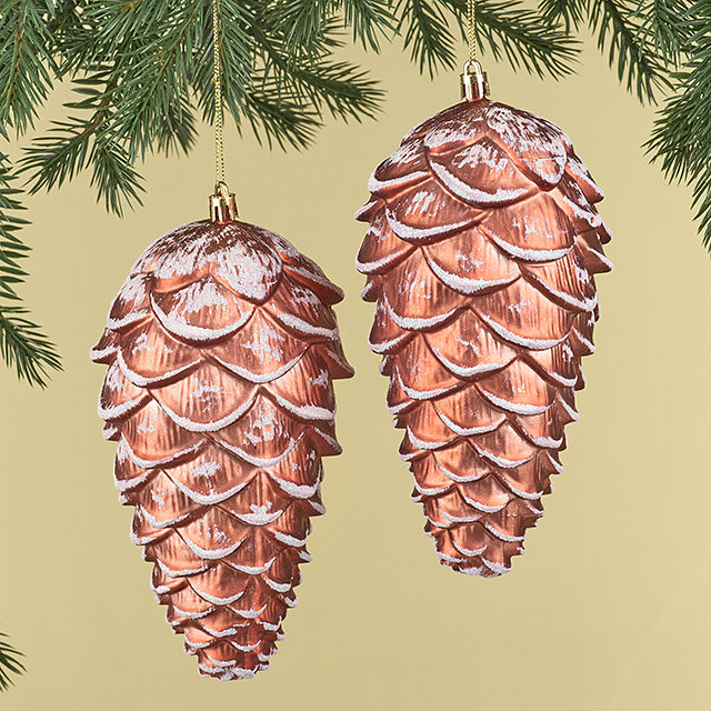 Елочная игрушка Шишка Crispina 18 см, 2 шт, пластик, Winter Deco, 1000809