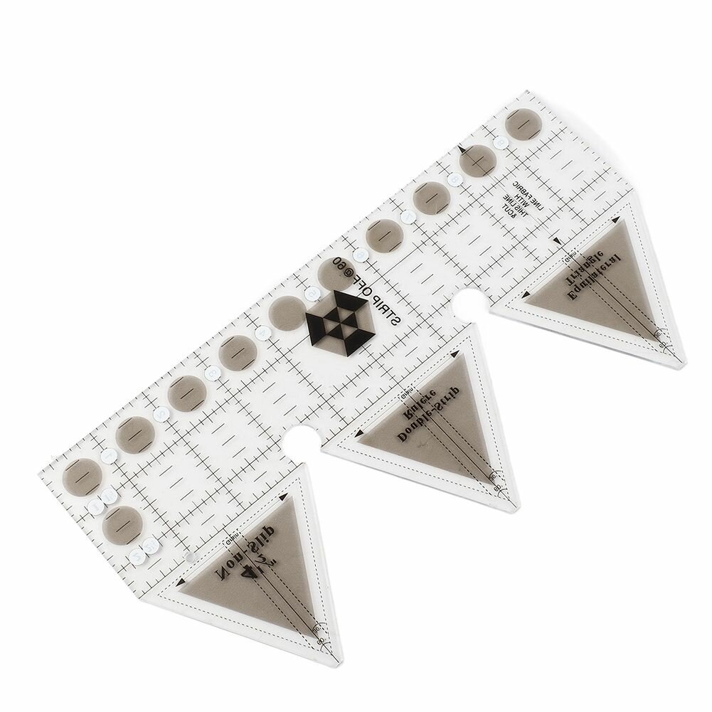 Линейка-сетка, 45/60/90 градусов, двухполосная линейка, прозрачная акриловая нескользящая четвертьтреугольная направляющая для резки для шитья