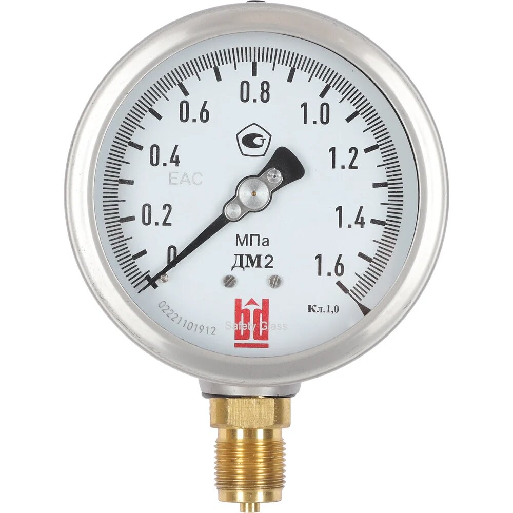 BD Манометр ДМ 2 100 Р (0-1,6) МПа, кл.1,0, М20x1,5 1152100006