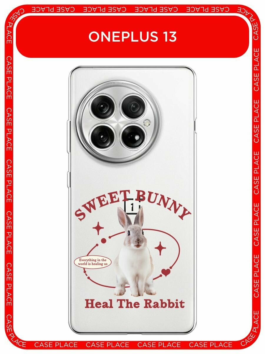 Чехол на OnePlus 13 / Ван Плас 13 с принтом "Heal the rabbit", прозрачный