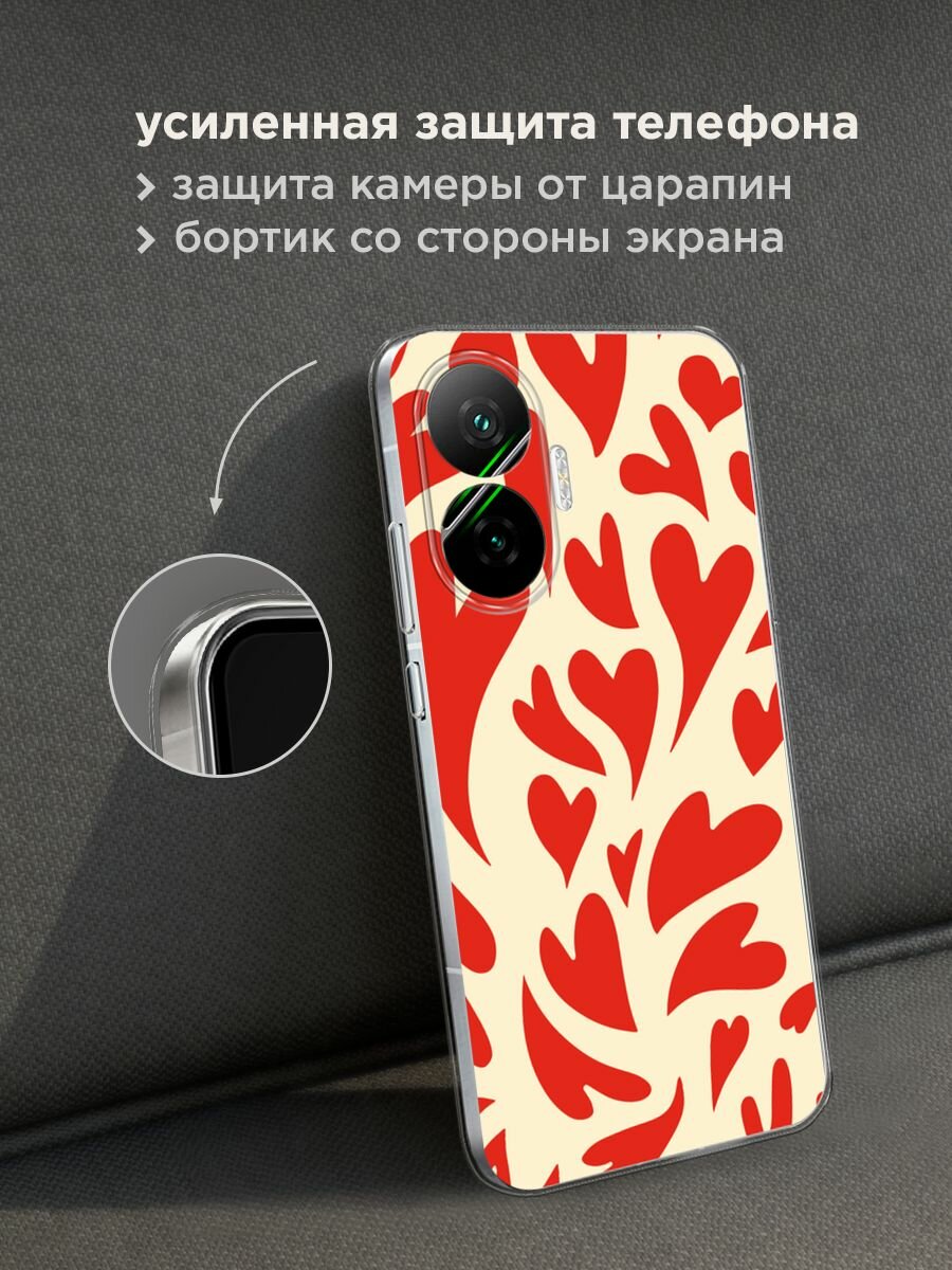 Чехол на Poco F7 / Поко F7 с принтом "Crazy hearts 1 - 14 февраля" — фото 1