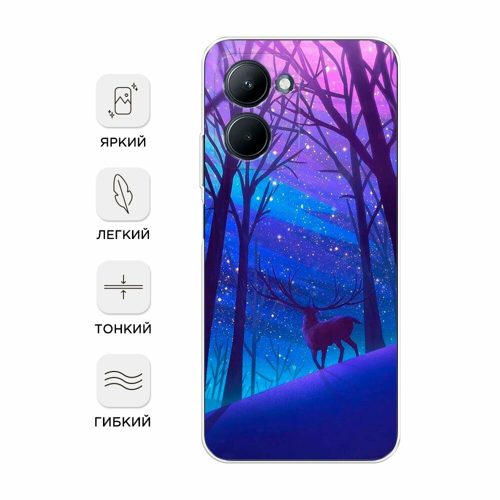 Силиконовый чехол на Realme C33 / Реалми С33 с принтом "Северный олень" — фото 1