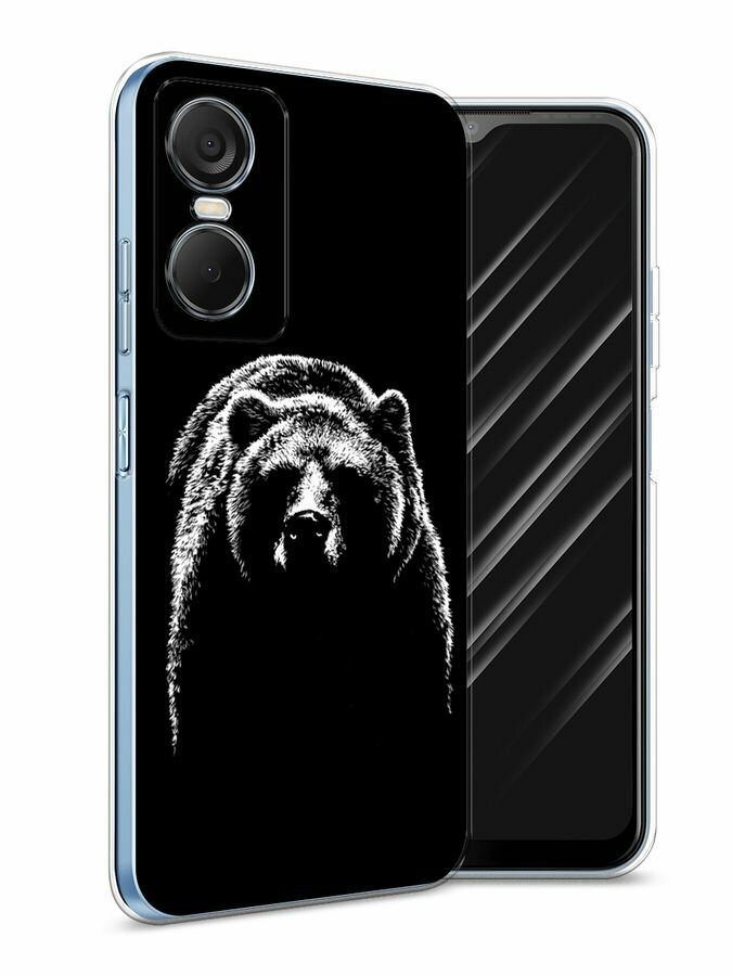 Чехол на Tecno Pop 6 pro / Техно Поп 6 Про с принтом "Медведь в ночи"