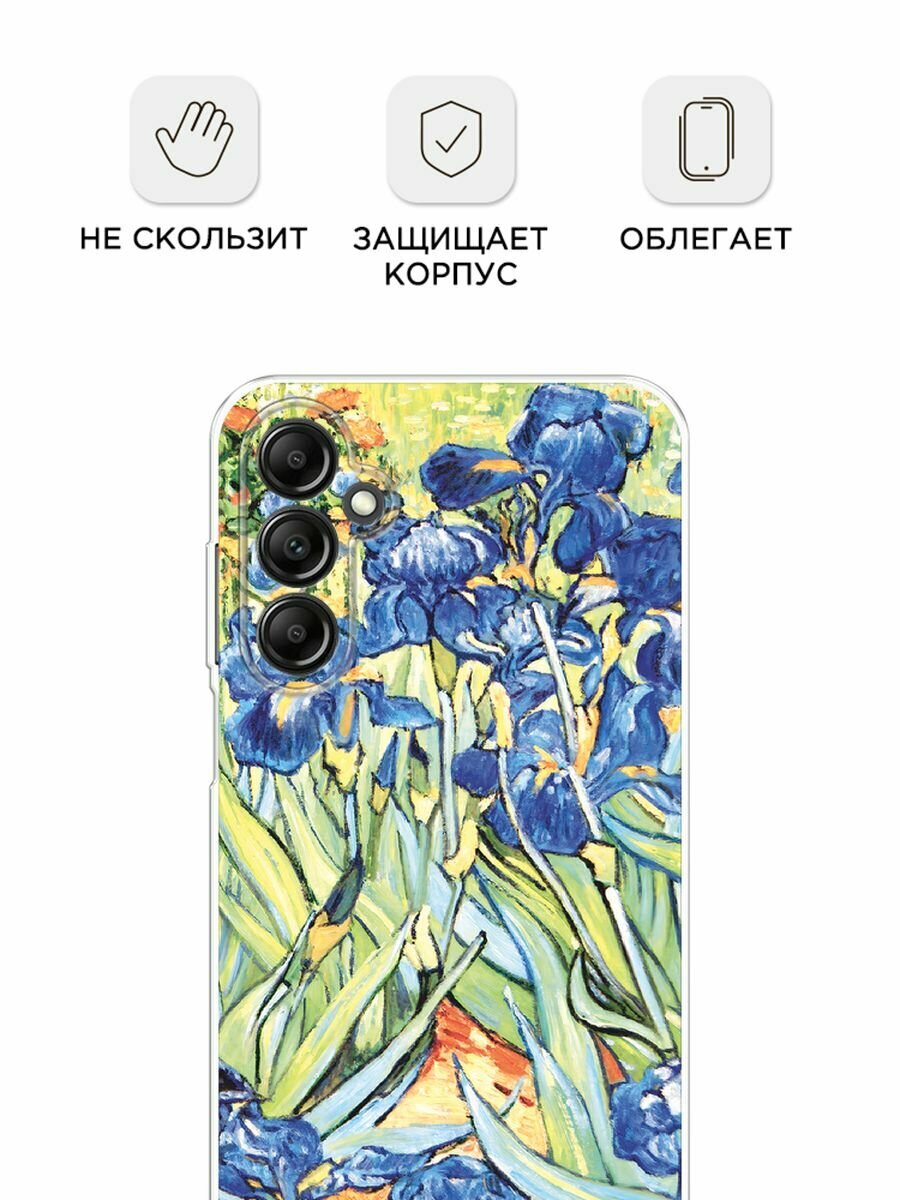 Чехол на Samsung Galaxy A15 / Самсунг А15 с принтом "Ирисы Ван Гог" — фото 1