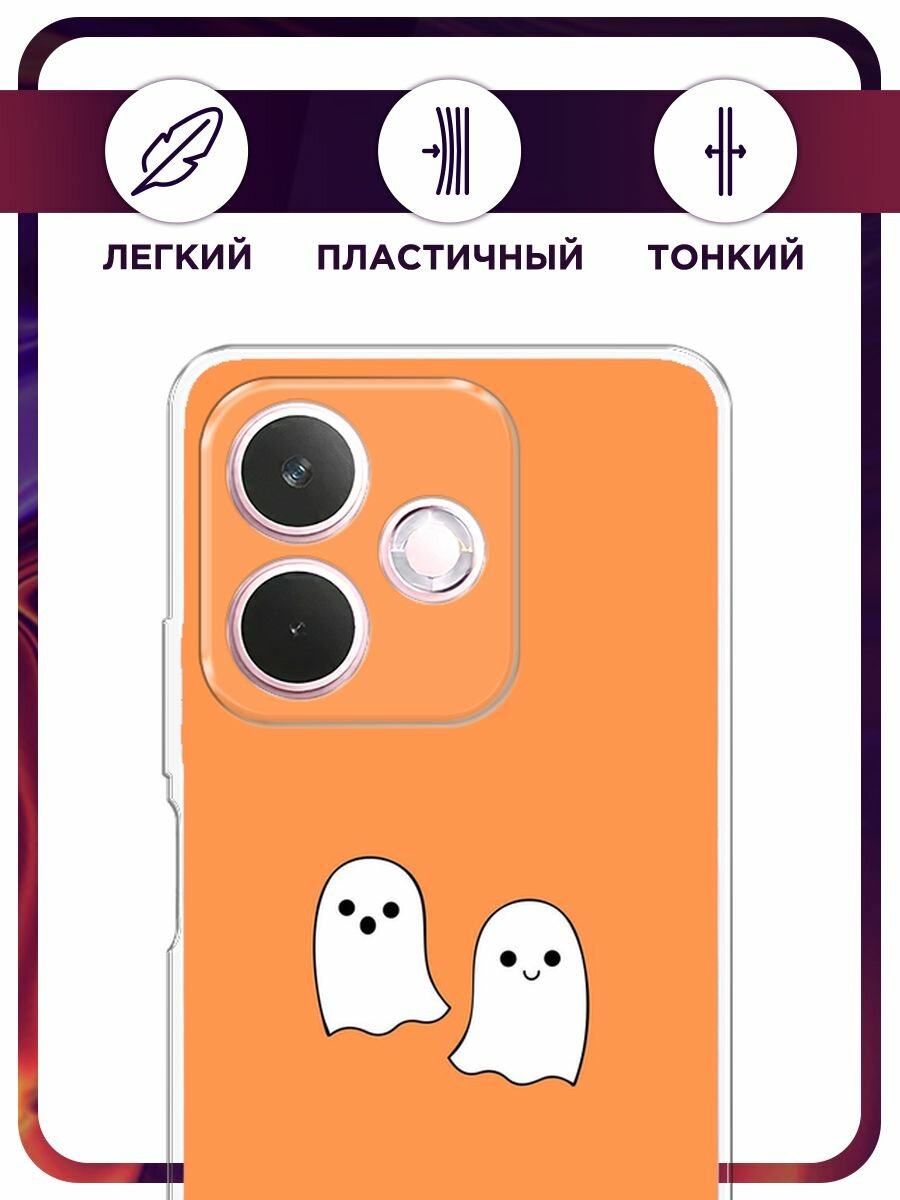 Силиконовый чехол на Oppo A5 Pro / Оппо А5 Про с принтом Cute ghosts — фото 1