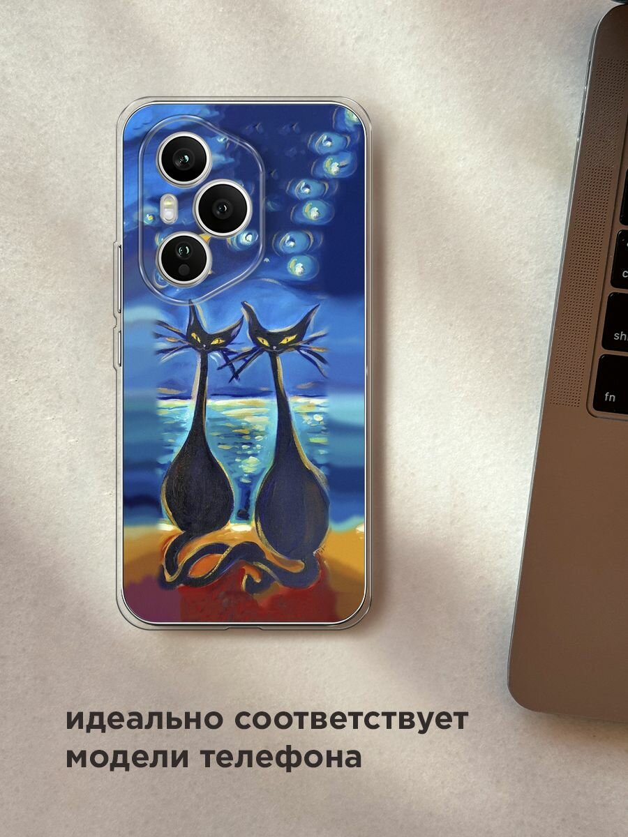 Чехол на Honor 400 Pro / Хонор 400 Про с принтом "Влюбленные котики 7" — фото 1