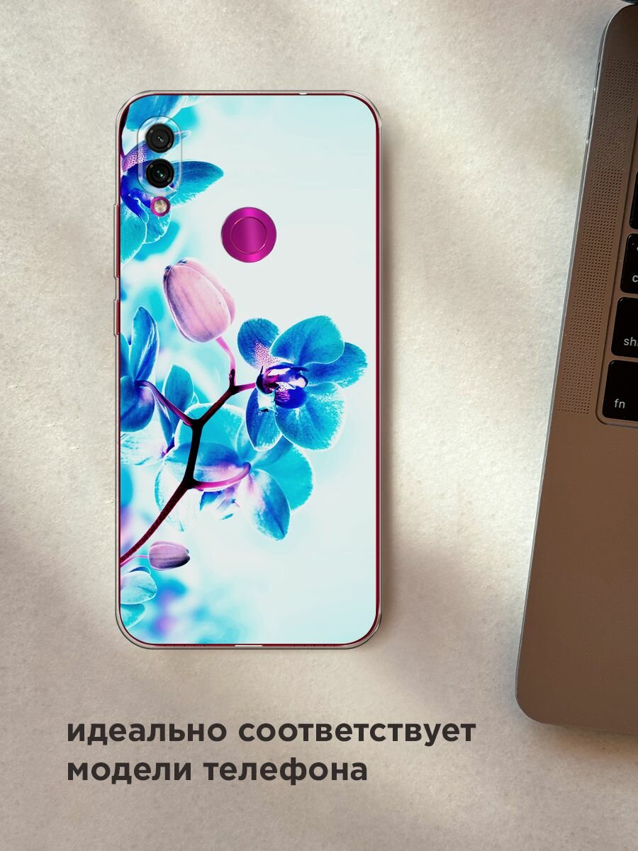 Чехол на Xiaomi Redmi Note 7 / Сяоми Редми Нот 7 с принтом "Голубая орхидея" — фото 1