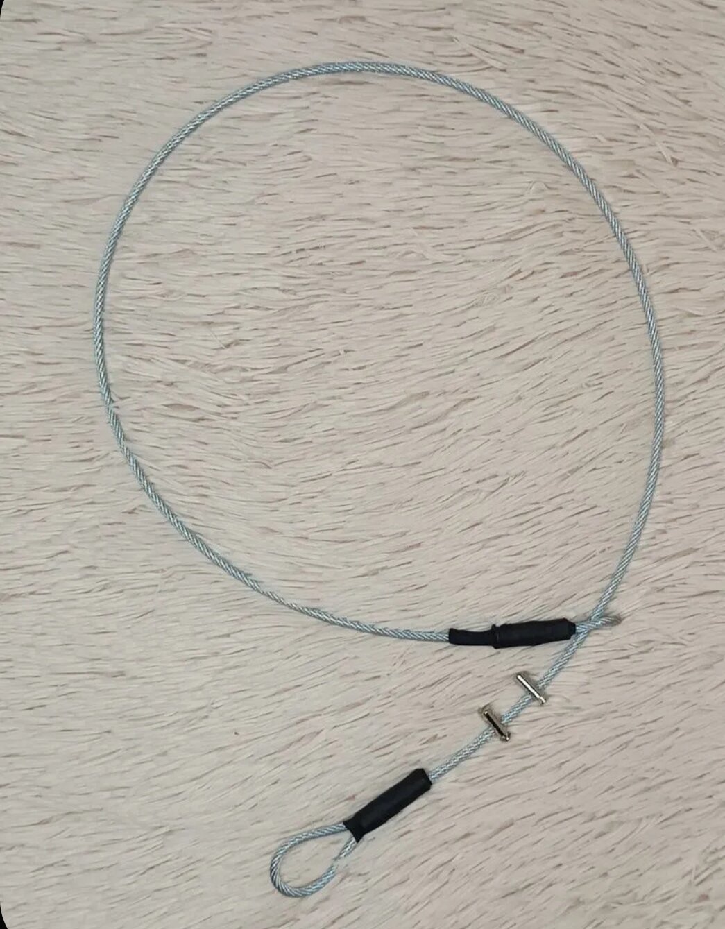 Удавка для собак усиленная с металлическим фиксатором , кинологическая , ошейник , трос 80 см.