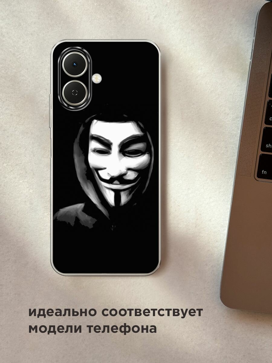 Чехол на Tecno Spark Go 2 / Текно Спарк Го 2 с принтом "Анонимус" — фото 1