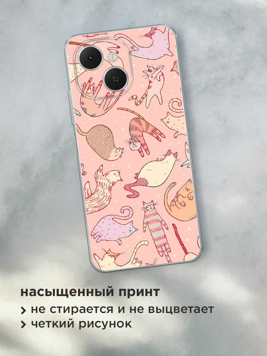 Чехол на Tecno Spark 40C / Текно Спарк 40C с принтом "Розовое счастье" — фото 1