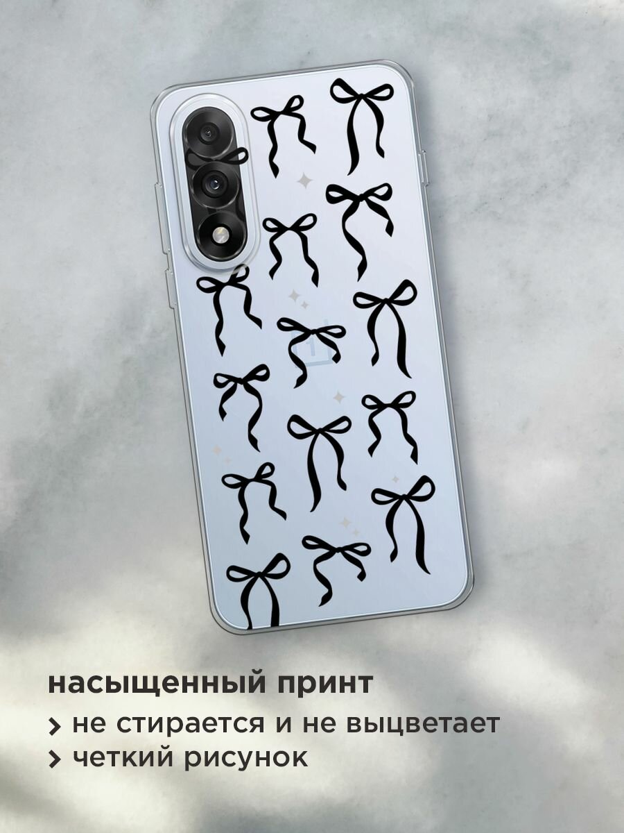 Чехол на OnePlus Nord 5 / Ван Плас Норд 5 с принтом "Black bows", прозрачный — фото 1