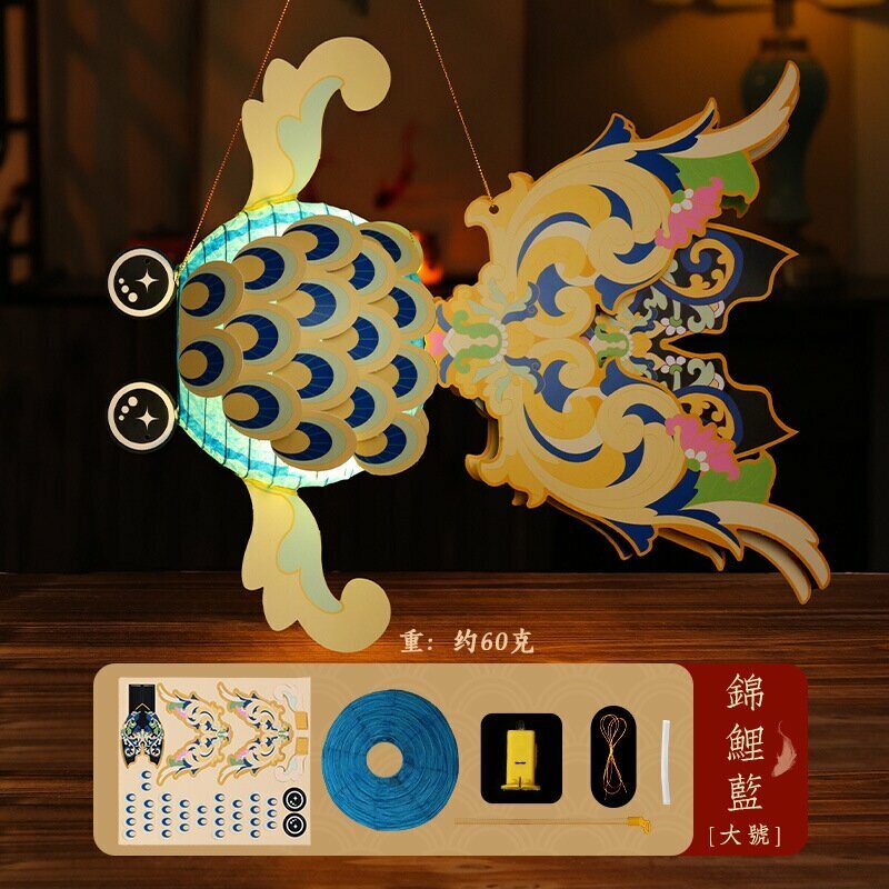 Фонарь "Дворец фонарей", голубой, ручной работы