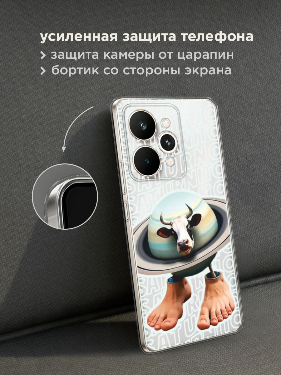 Чехол на Realme 15 Pro / Реалми 15 Про с принтом "Сатурнито сатурно 2", прозрачный — фото 1