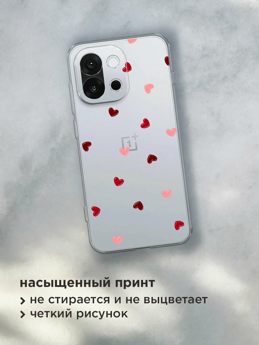 Чехол на OnePlus 13T / Ван Плас 13Т с принтом "Бордовые сердечки 2" — фото 1