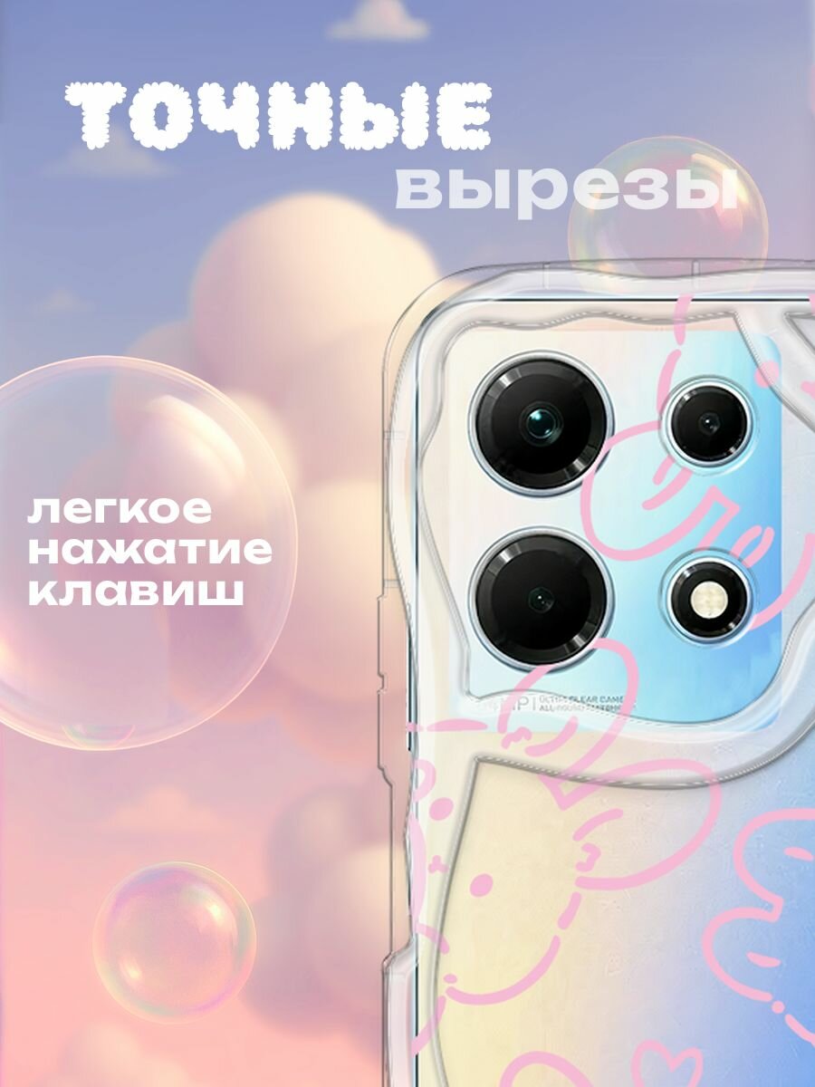 Чехол на Infinix Note 30 4G / Инфиникс Ноте 30 4G с принтом "Контурные зайцы" — фото 1