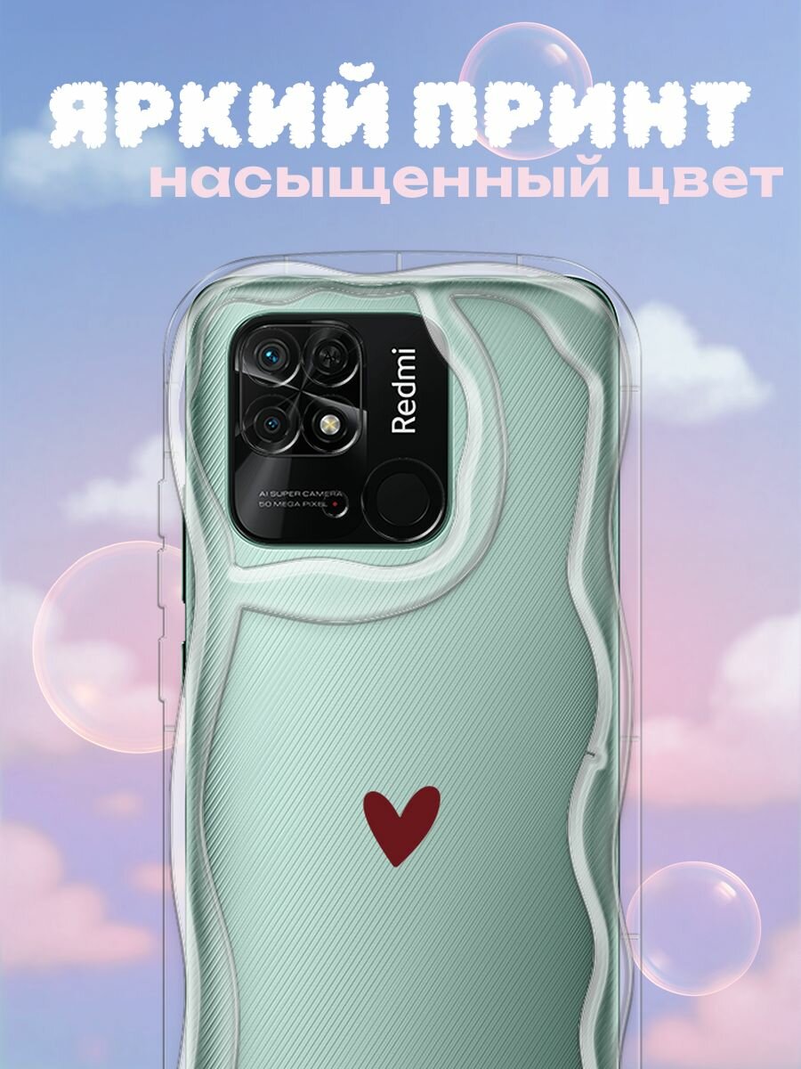 Чехол на Xiaomi Redmi 10C / Редми 10С с принтом "Маленькое красное сердечко" — фото 1