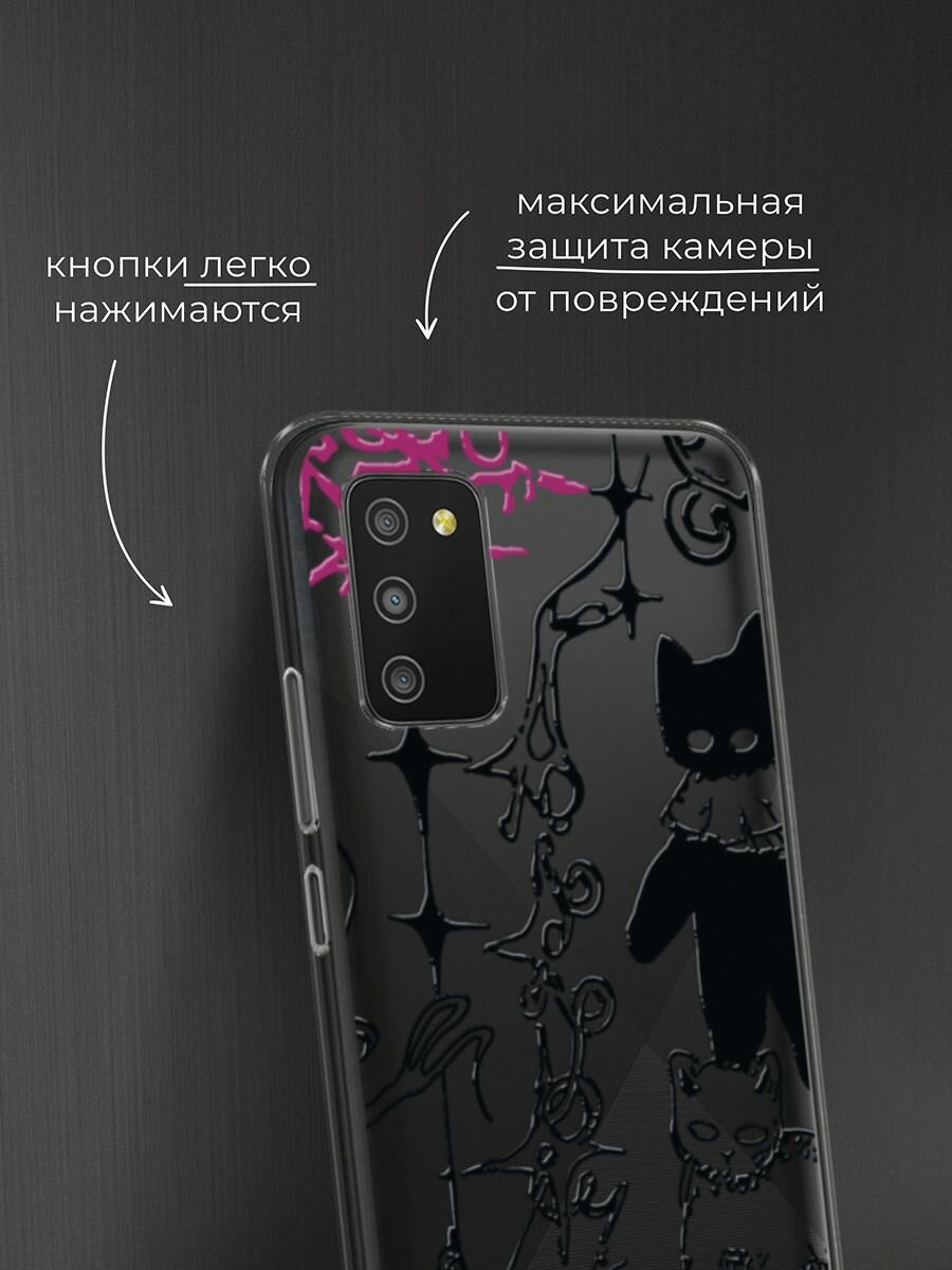 Чехол на Samsung Galaxy A02s / Самсунг Галакси A02s с принтом "Готические котики" — фото 1