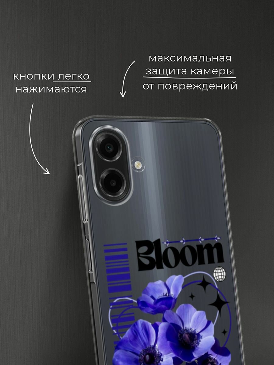 Чехол на Samsung Galaxy A07 / Самсунг А07 с принтом "Завораживающие анемоны", прозрачный — фото 1