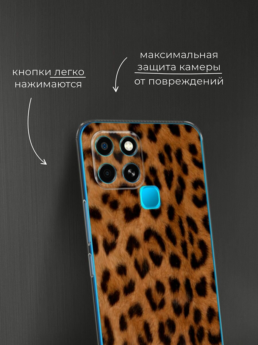 Чехол на Infinix Smart 6 / Инфиникс Смарт 6 с принтом "Мех леопарда" — фото 1