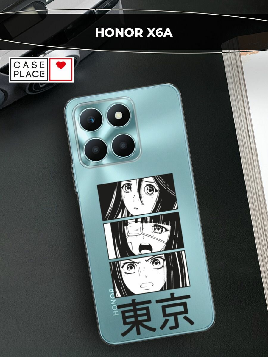 Чехол на Honor X6A / Хонор X6A с принтом "Tokyo girls", прозрачный