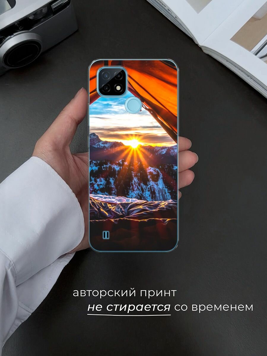 Силиконовый чехол на Realme C21 / Реалми С21 с принтом "Горы 7" — фото 1