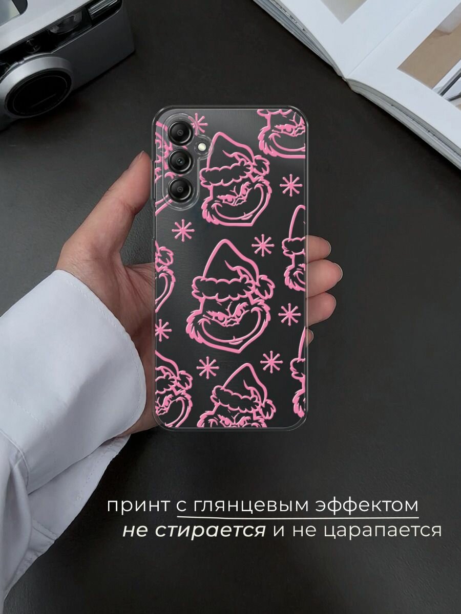 Чехол на Samsung Galaxy A15 / Самсунг А15 с принтом "Розовый Гринч 3" — фото 1