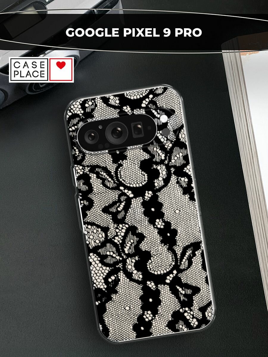Чехол на Google Pixel 9 Pro / Гугл Пиксель 9 Про с принтом "Черная сетка 2"