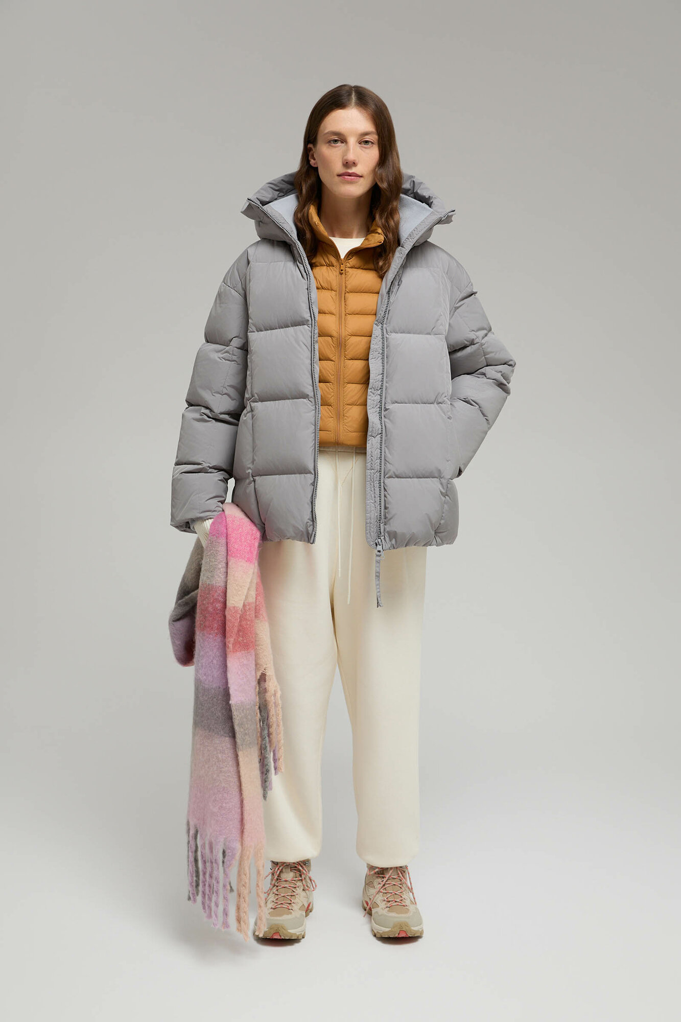 Пуховик стеганый с натуральным пухом