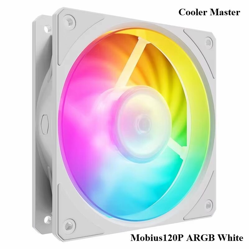 Cooler Master Mobius120P Black/White Вентилятор корпуса ПК 120 мм 5V/3PIN Argb, бесшумный процессорный радиатор Ldb с 30-летним юбилейным выпуском