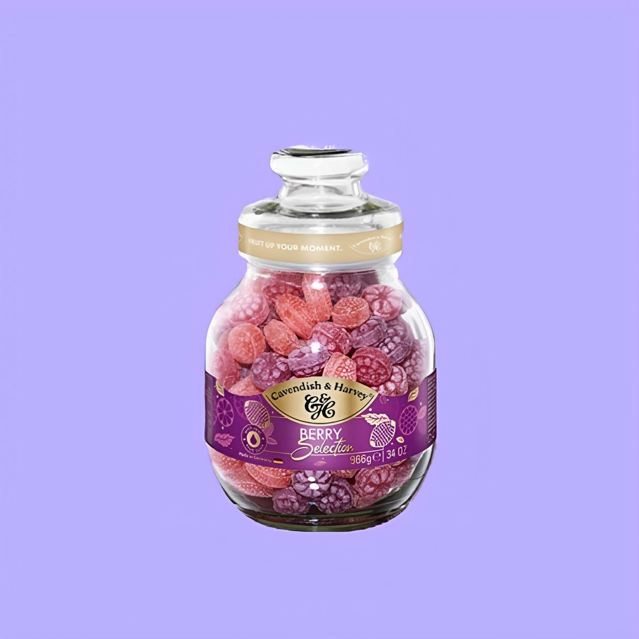 Леденцы Cavendish & Harvey Berry Selection ягодный микс в стеклянной банке, 965 g