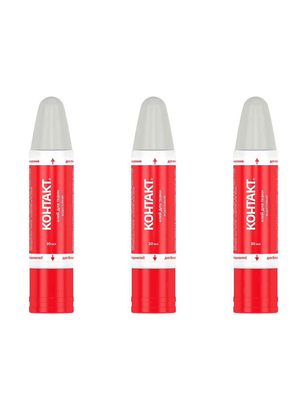 Клей контактный каучуковый для ткани водостойкий 30 мл (3 шт.)