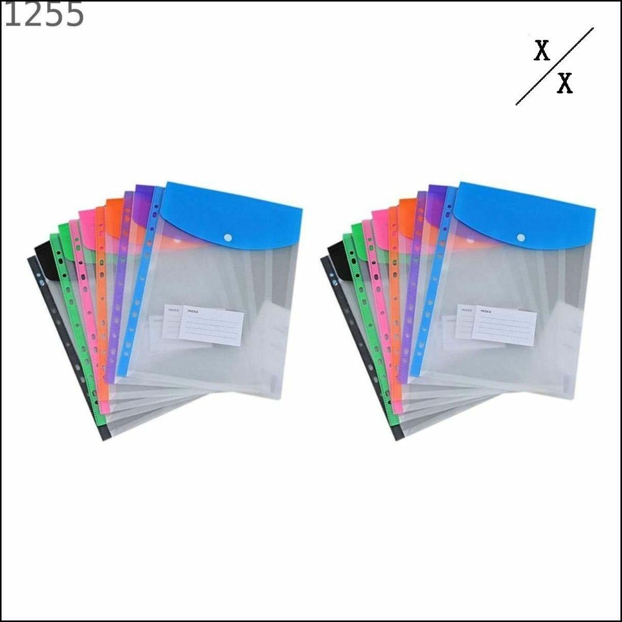 Упаковка 12 штук, пластиковый конверт, расширяемая папка, переплет