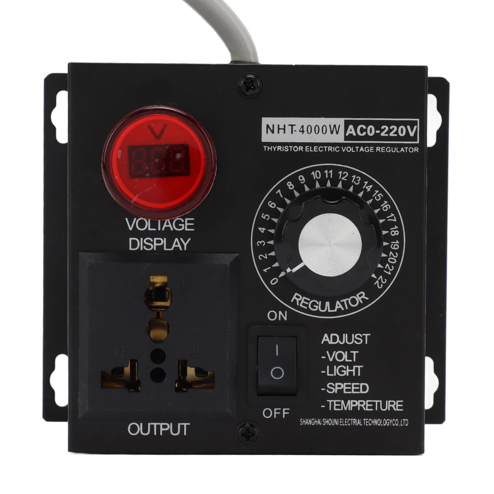Электронный регулятор напряжения SCR 4000 Вт, регулятор скорости двигателя, диммер, термостат, широкое напряжение, 100–220 В, вилка стандарта США