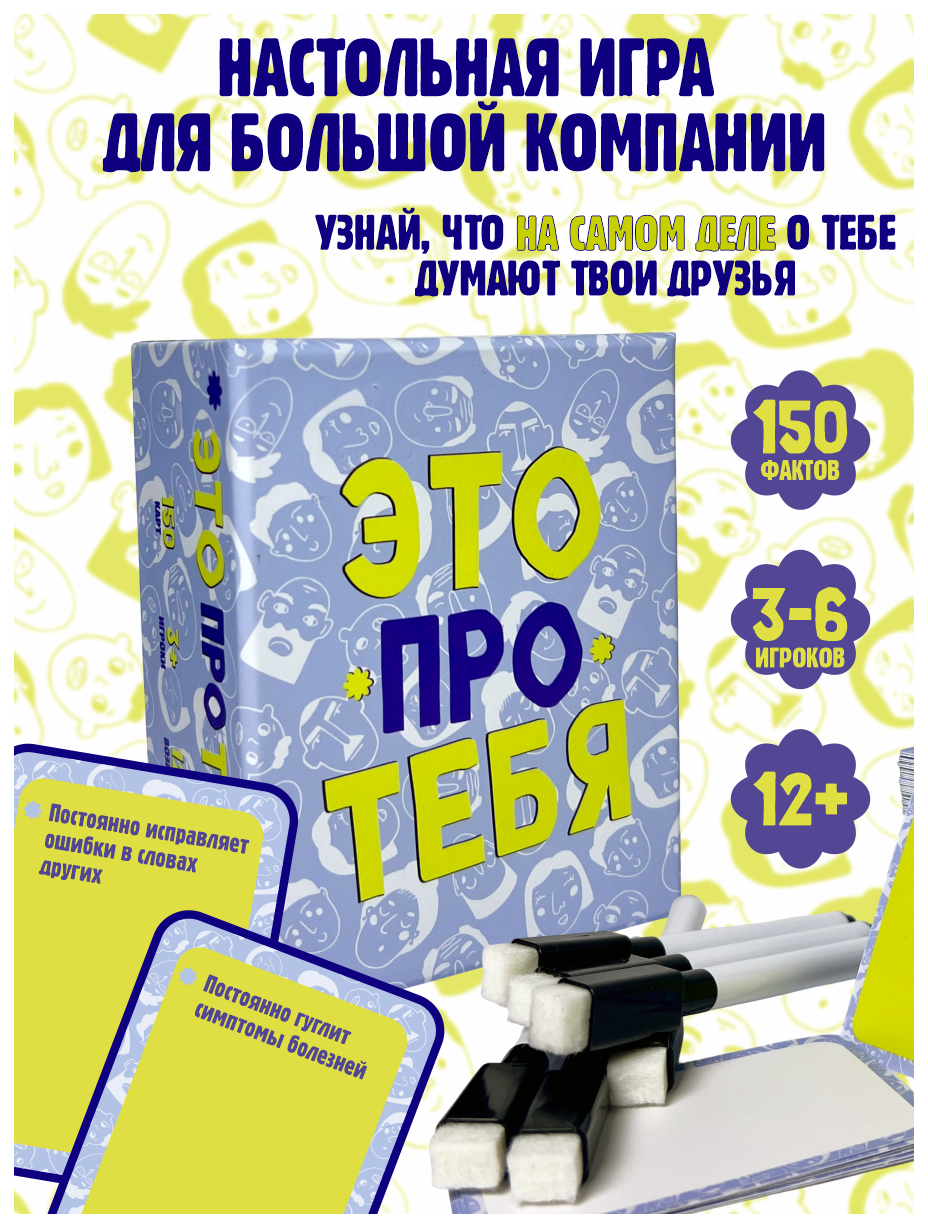 Настольная игра Это про тебя Mika store для детей и взрослых для компании карточная в подарок