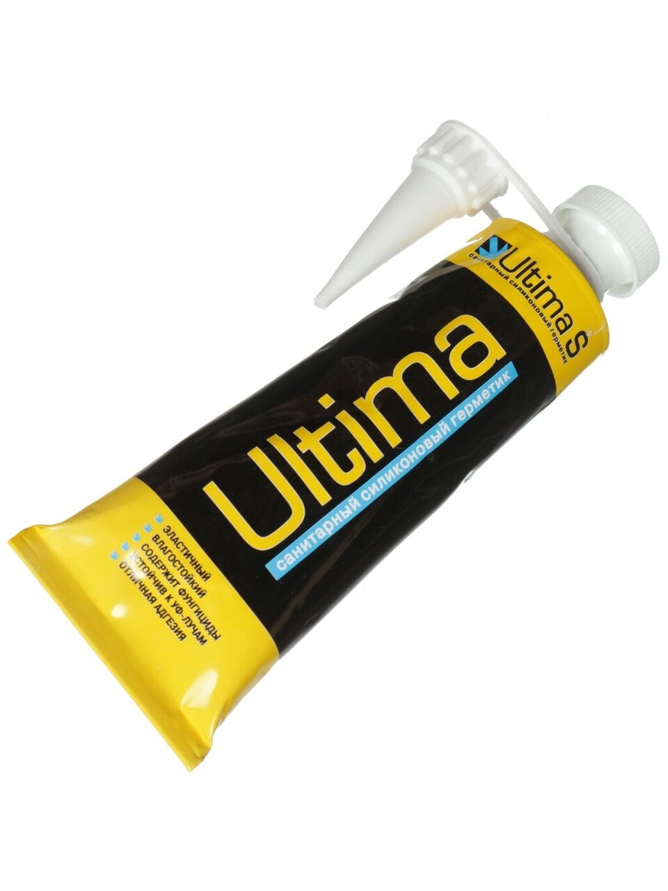 Герметик силиконовый санитарный Ultima ULASW00180 белый 80 мл для ванной, кухни, душа, эластичный