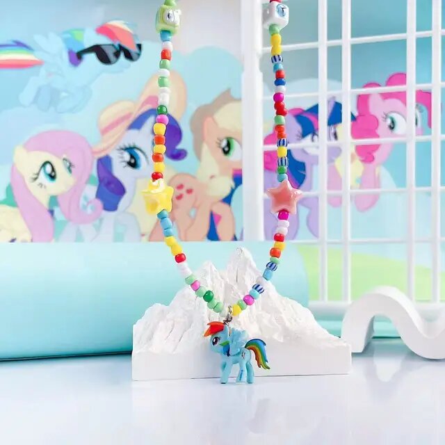 Ожерелье «Мой маленький пони», новое милое ожерелье-цепочка «Единорог» для девочек, классическая детская ролевая игрушка, женская бижутерия, подарок на день рождения