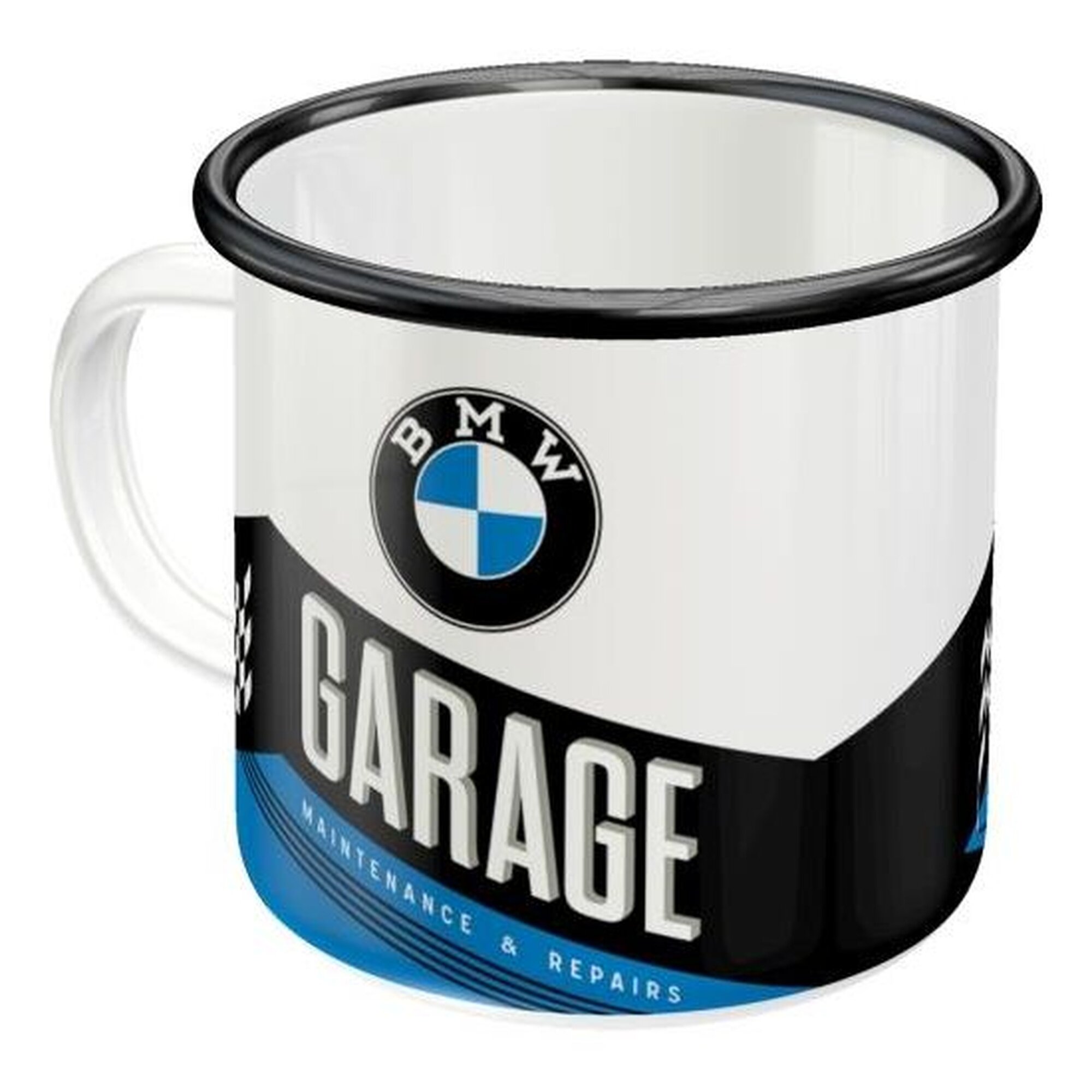Эмалированная кружка BMW Garage 360 мл -43216, цвет белый/черный/синий