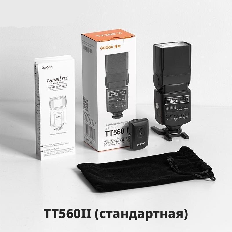 Внешняя вспышка Godox TT560 2-го поколения для зеркальных фотокамер Canon, Nikon, Sony и Panasonic